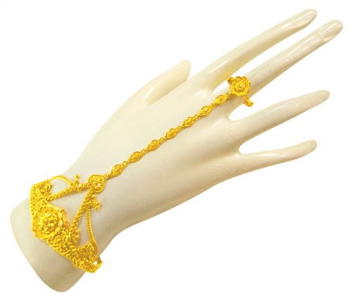 22 Karat Gold Panja (1pc) - AjBr65335 - 22 kt gold designer hand panja ...