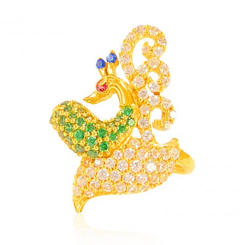 22k Gold Traditional Peacock Ring Ajri65194 22 Kt Gold Traditional Peacock Ring Exclusively