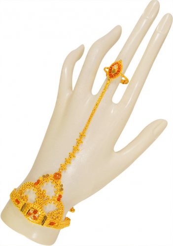 22 Karat Gold Panja (1pc) - AjBr65119 - 22K Gold Indian design Panja ...