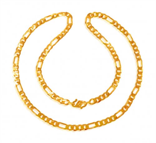 22K Gold Chain 22In - AsCh65014 - 22kt Gold Figaro chain has excellent ...